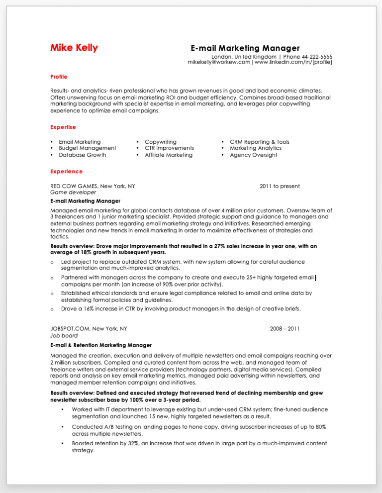 Remote Work Resume Templates - Workew
