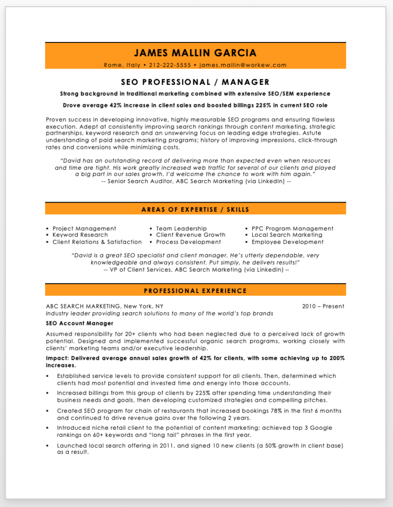 Remote Work Resume Templates - Workew